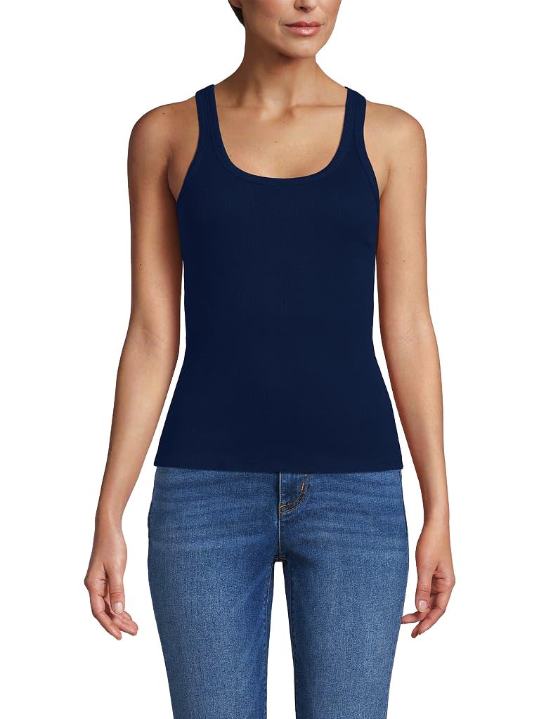 LANDS' END Lands' End Micro Rib Go-To Layering Tank